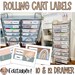 10 & 12 Drawer Rolling Cart Labels - Boho Rainbow | Editable - Etsy