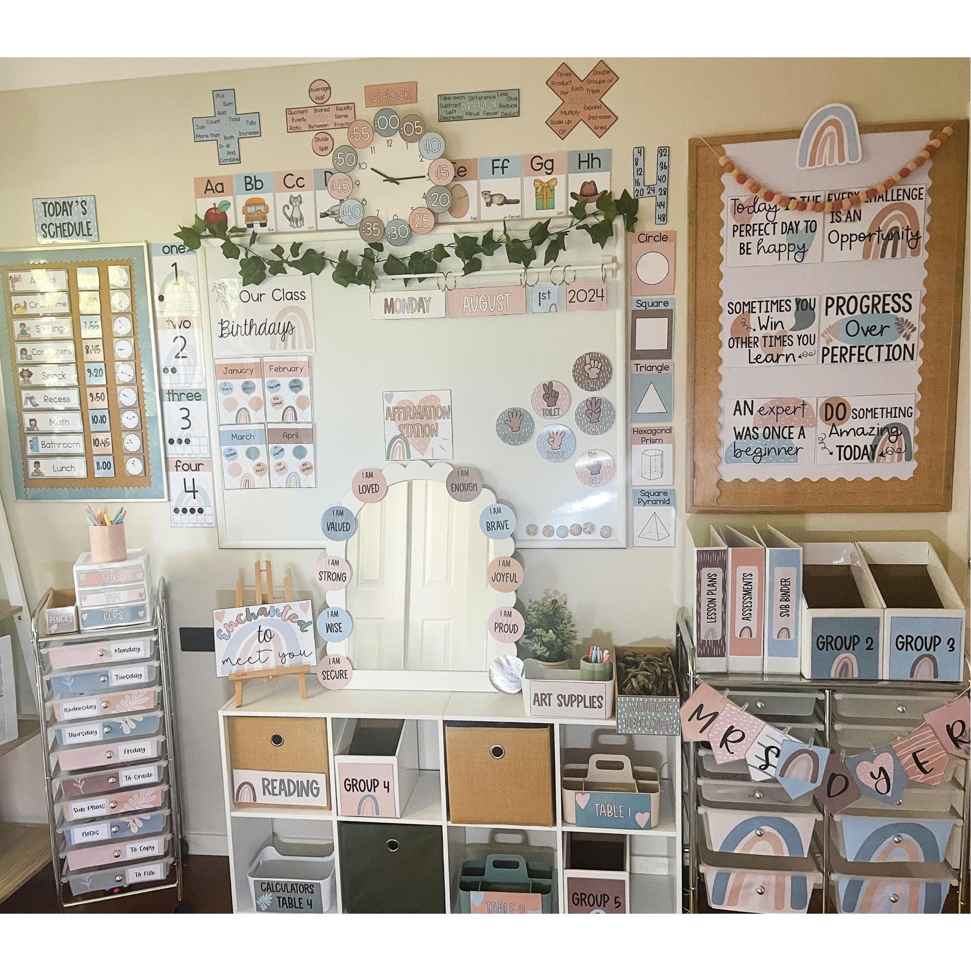 MEGA Classroom Decor Bundle - Boho Neutral | Boho Rainbow Decor | Calm ...