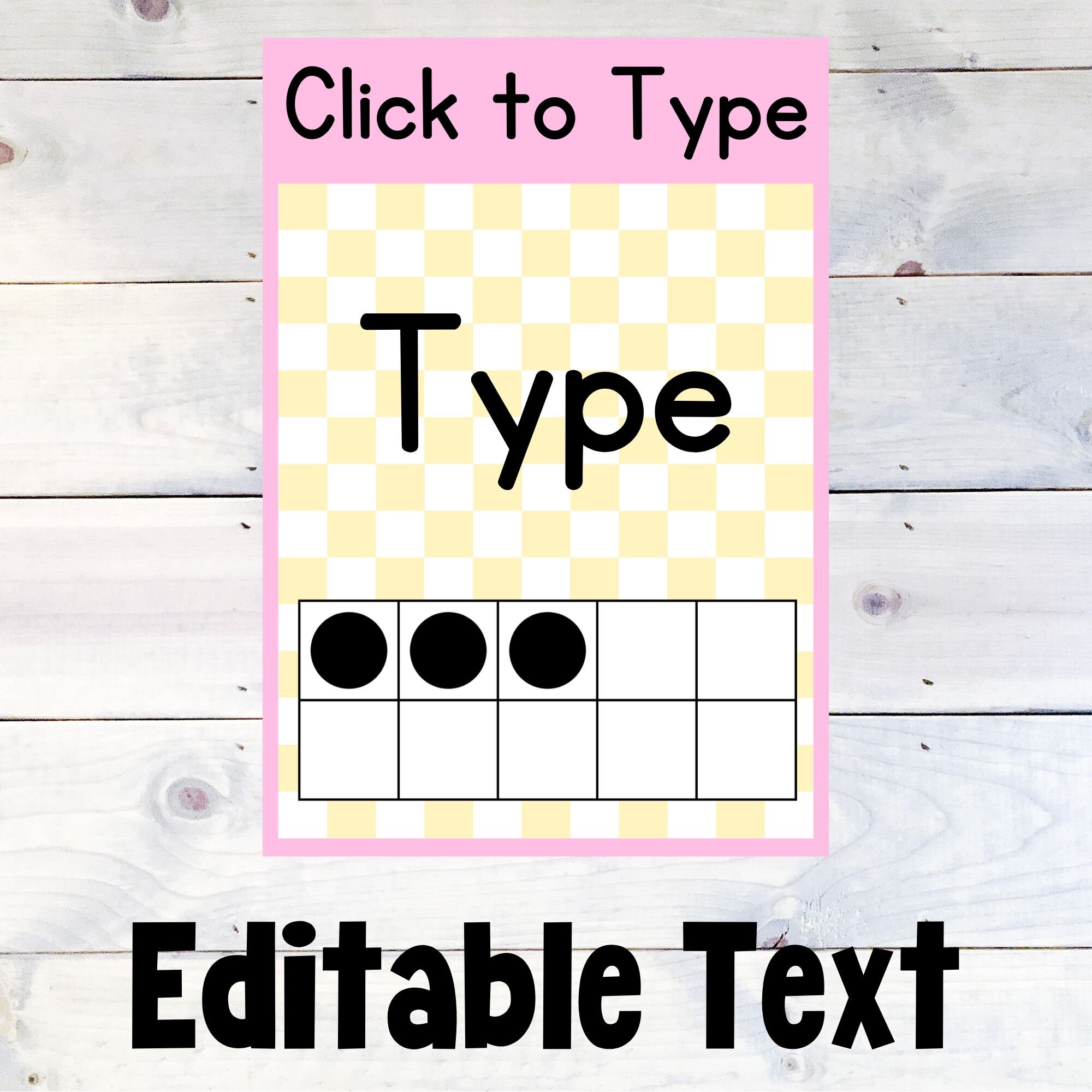Preppy Pastels - Ten Frame Number Math Posters | Editable - Etsy
