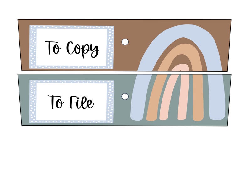 10 & 12 Drawer Rolling Cart Labels - Boho Rainbow | Editable - Etsy