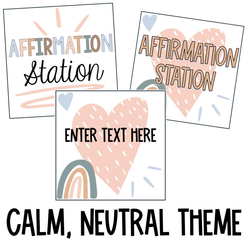 Affirmation Station | 'boho Neutral' - Editable Classroom Decor - Etsy