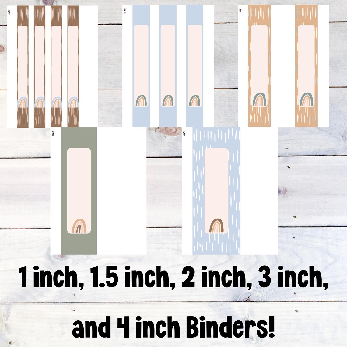 Boho Rainbow - Teacher Binder and Spine Labels | Editable - Etsy