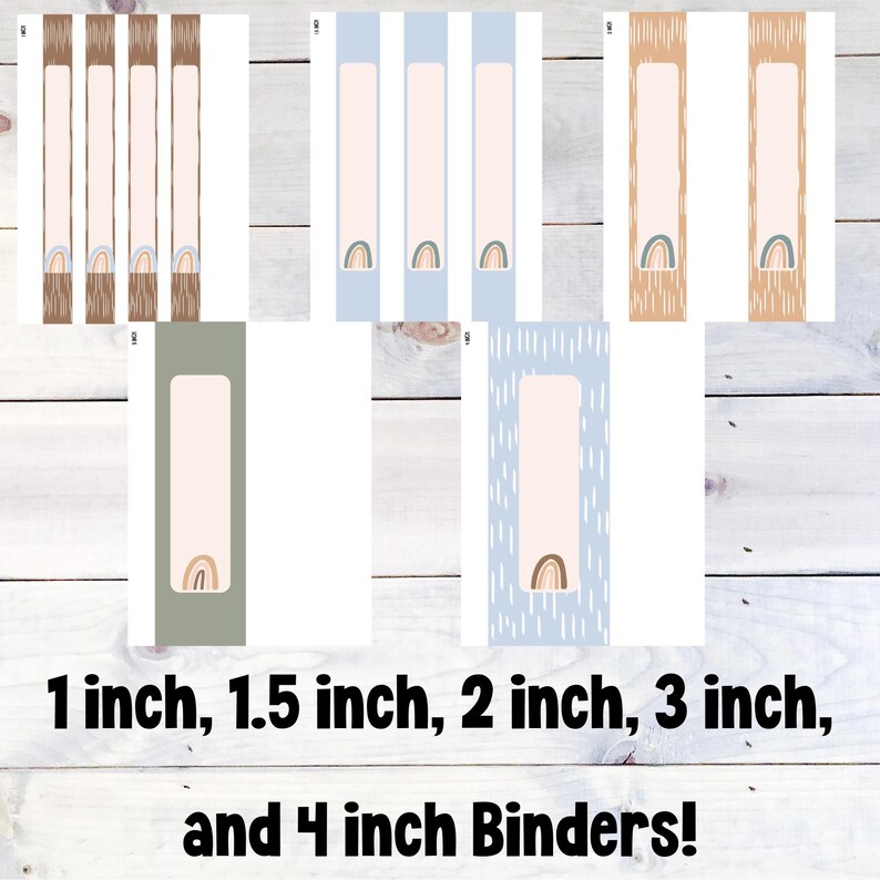 Boho Rainbow - Teacher Binder and Spine Labels | Editable - Etsy