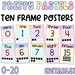 Preppy Pastels - Ten Frame Number Math Posters | Editable - Etsy