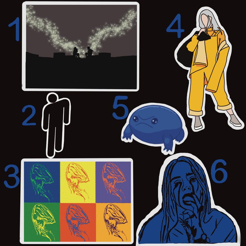Billie Eilish Stickers - Etsy
