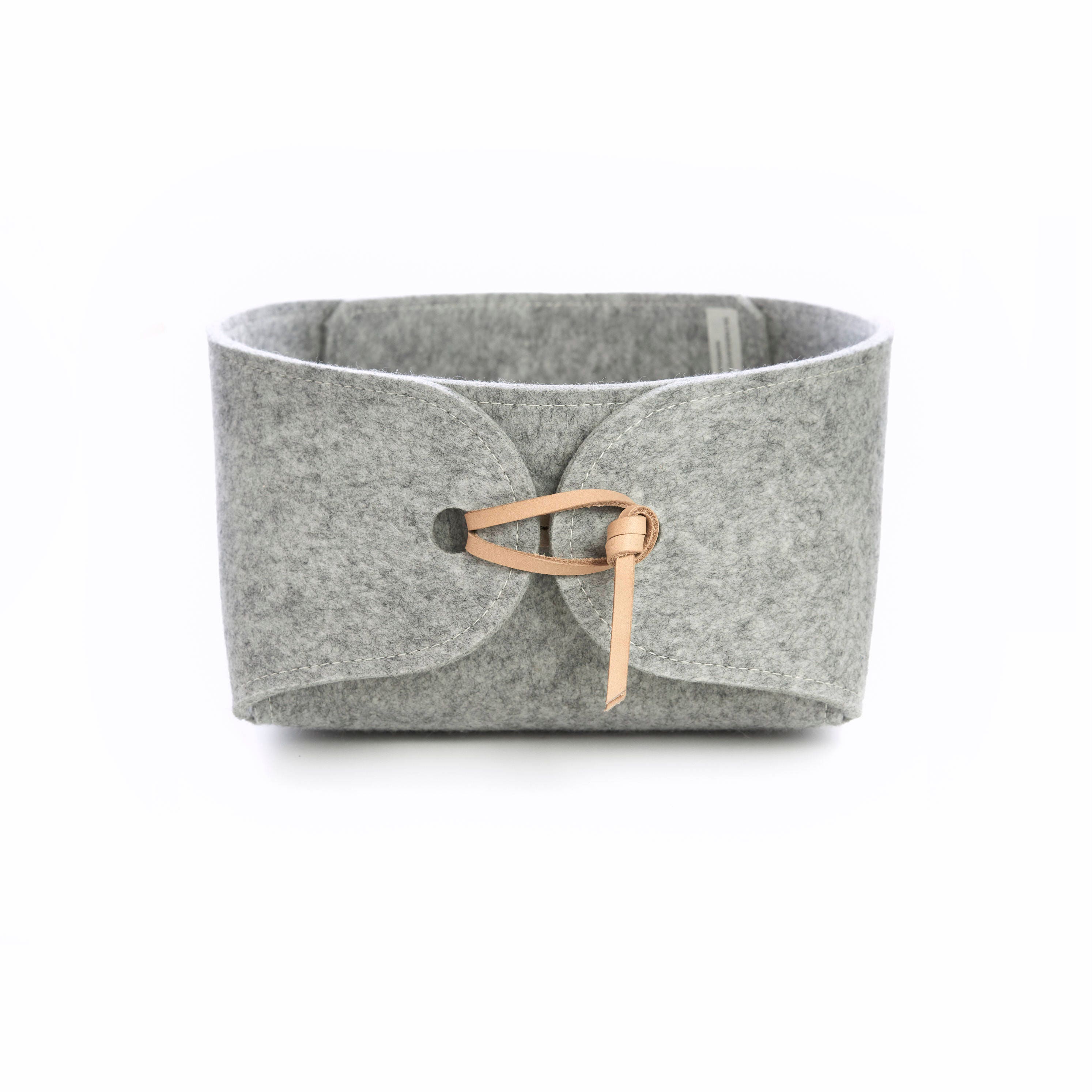 Felt organizer with natural leather ties felt storage | Etsy