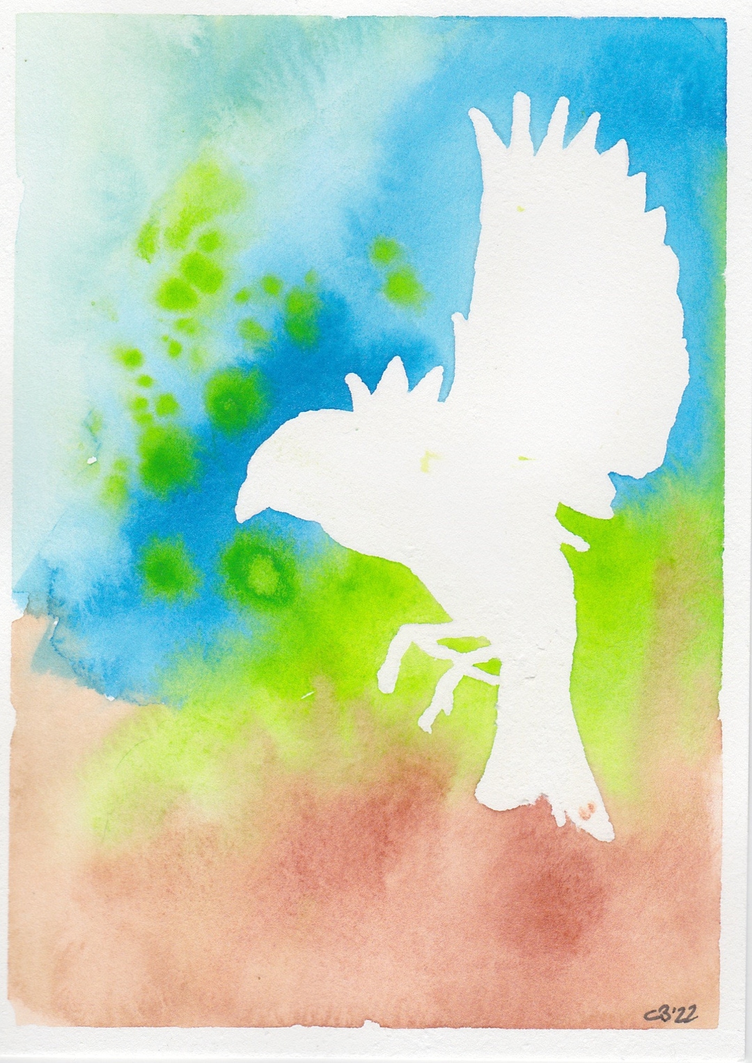 Original Art - Negative Space, Bird, Watercolor, Painting - Etsy