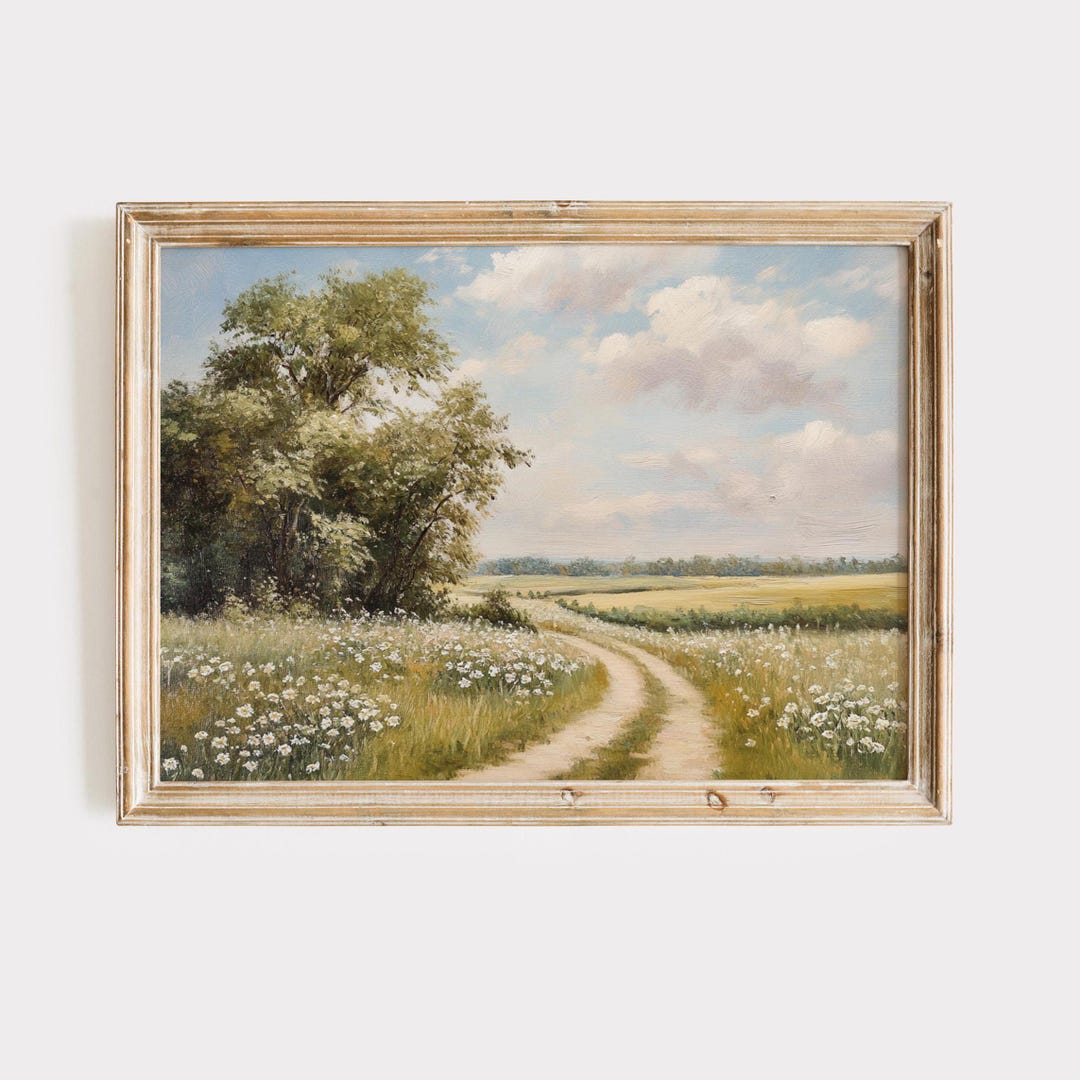Spring Flower Field Print, Rustic Spring Printable, Farmhouse Spring ...