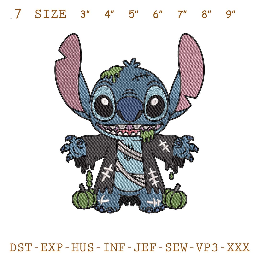 Zombie Stitch Embroidery Design: Halloween Machine Embroidery File ...
