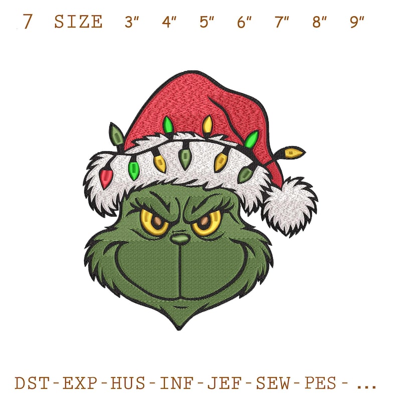 Grinch Face Hat Dst - Etsy