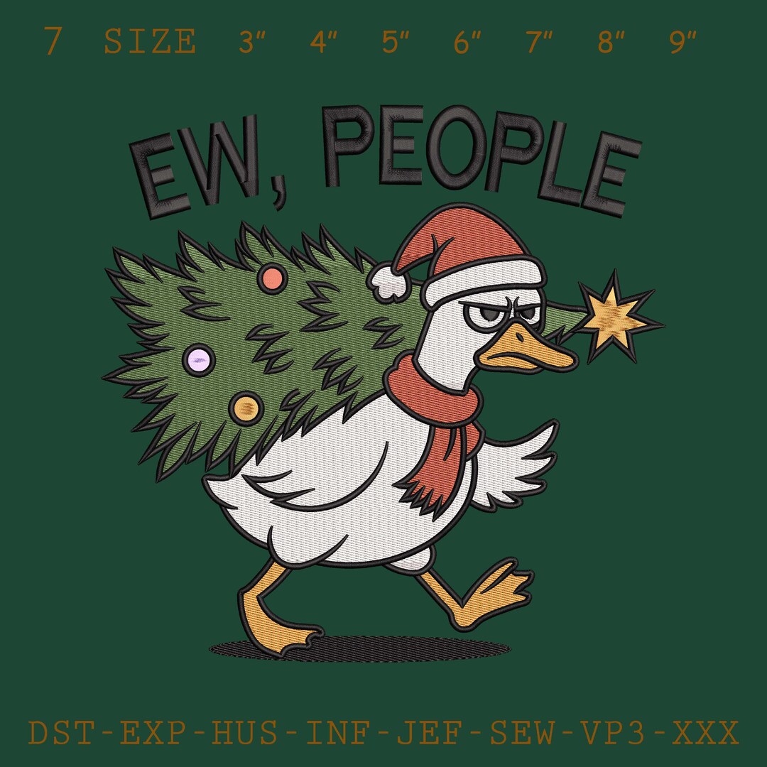Ew People Goose Embroidery Design: Funny Christmas Goose Pattern ...