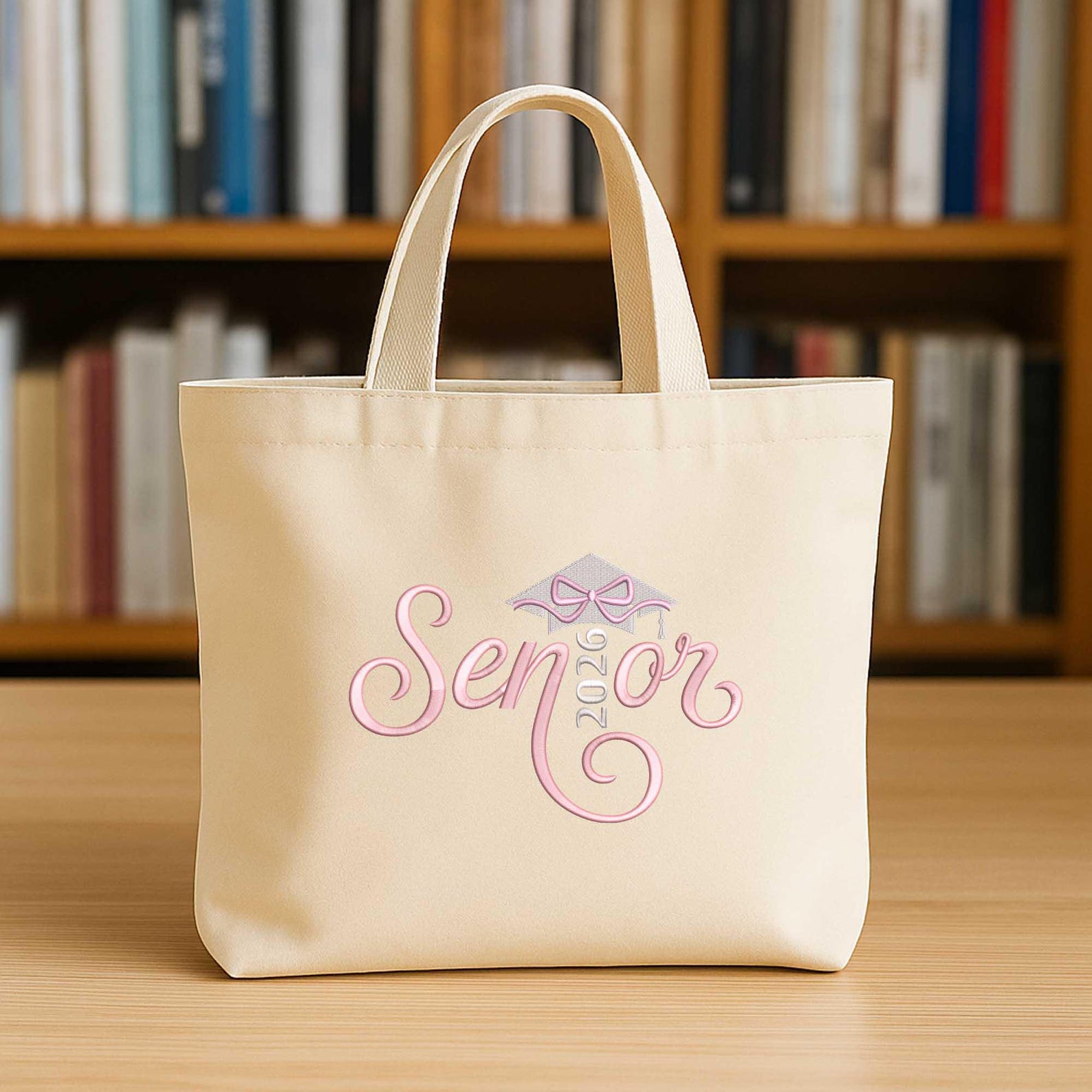 Senior 2026 Graduation Cap Embroidery Design: Pink Script (digital File ...