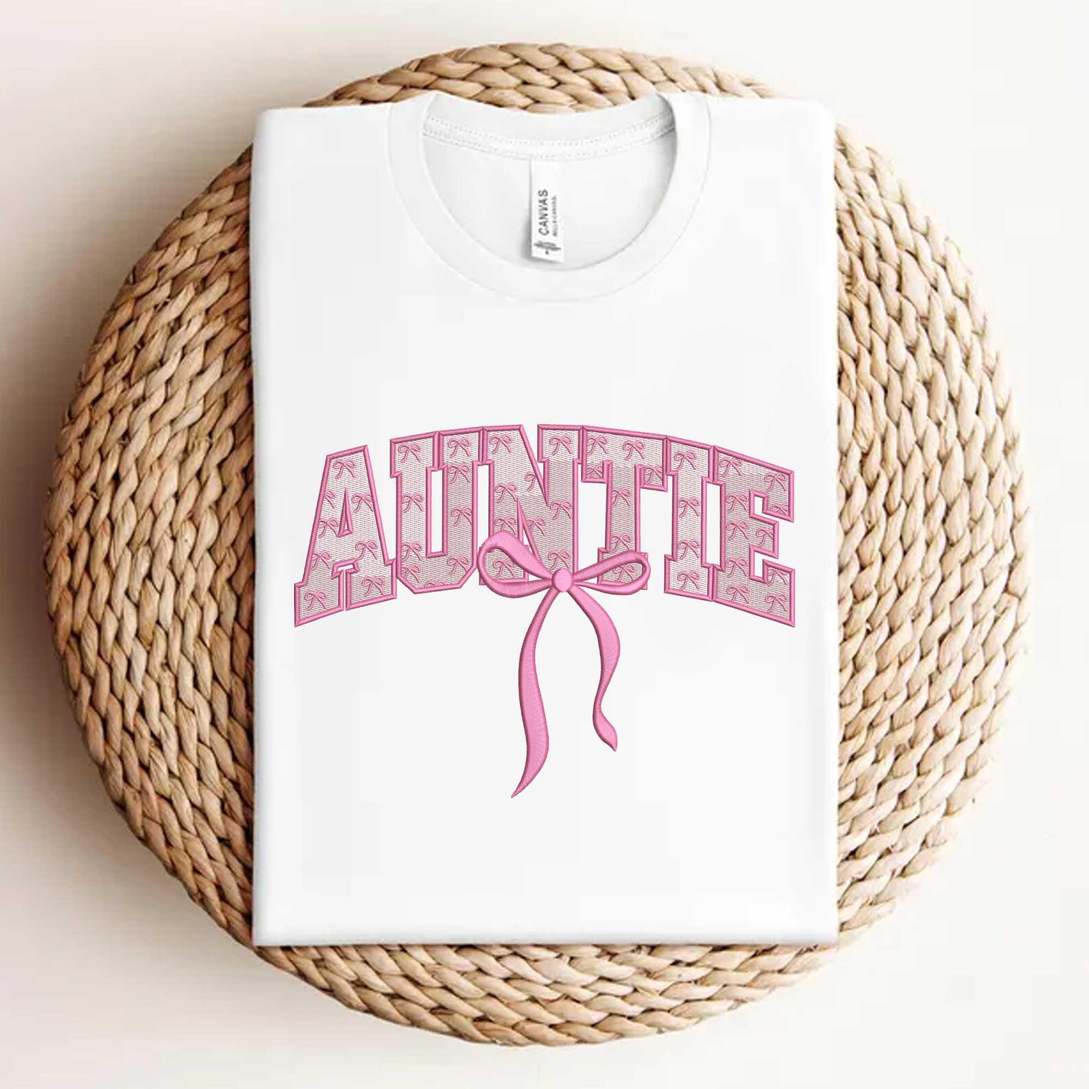 Family Titles Embroidery Design Bundle, Bow Pattern Block Letters With ...
