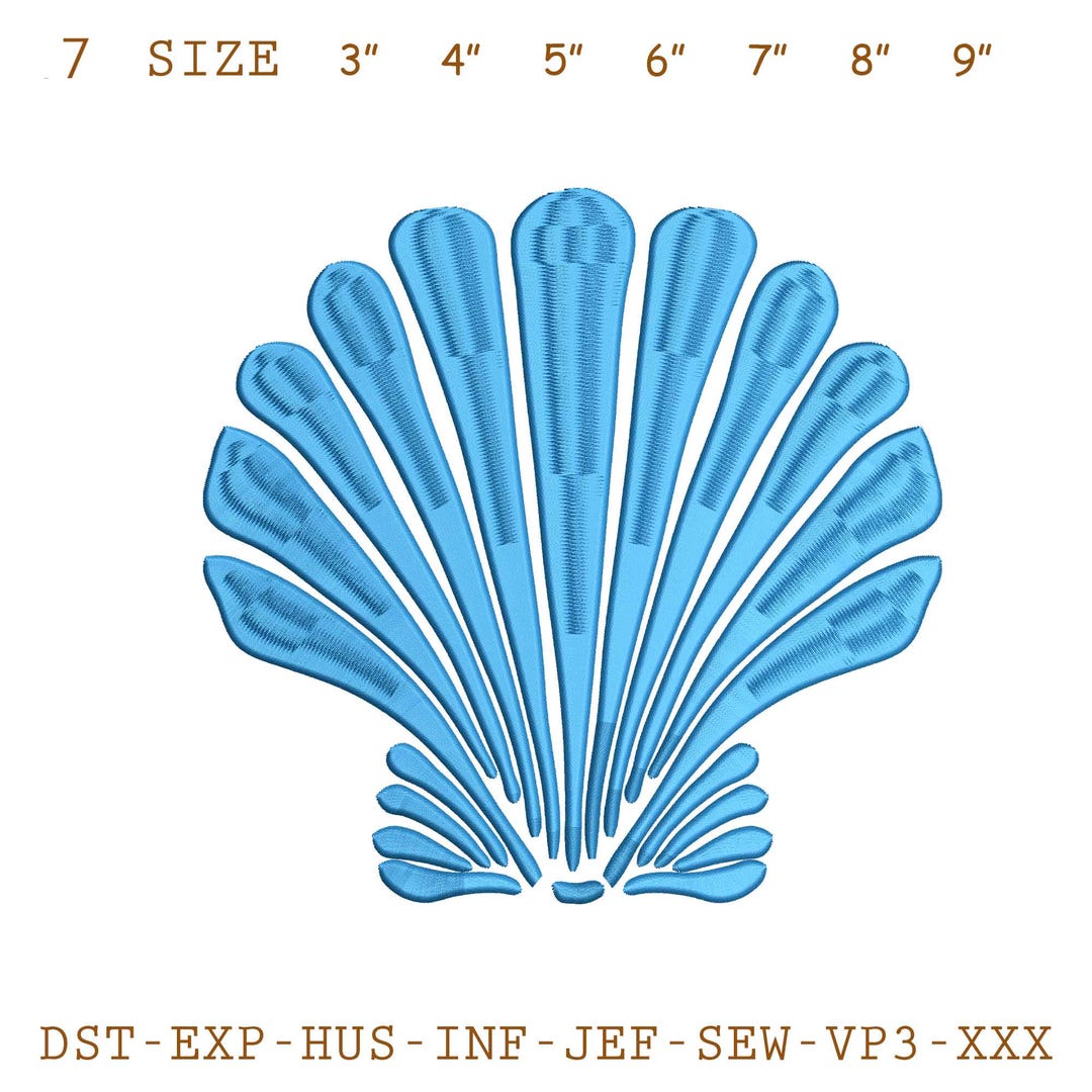 Seashell Embroidery Design: Coastal Machine Embroidery Pattern (PES DST ...