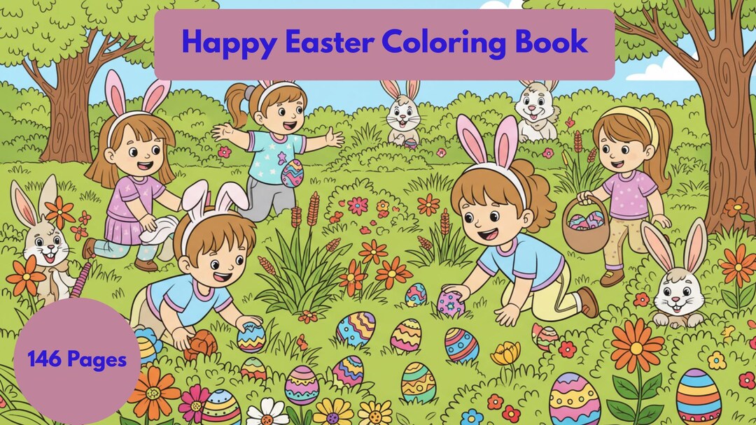 146 Happy Easter Coloring Pages Bundle | Kids Spring Activity Sheets ...