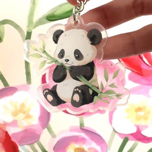 Custom Panda Keychain – Double-sided Acrylic Charm With Name ...