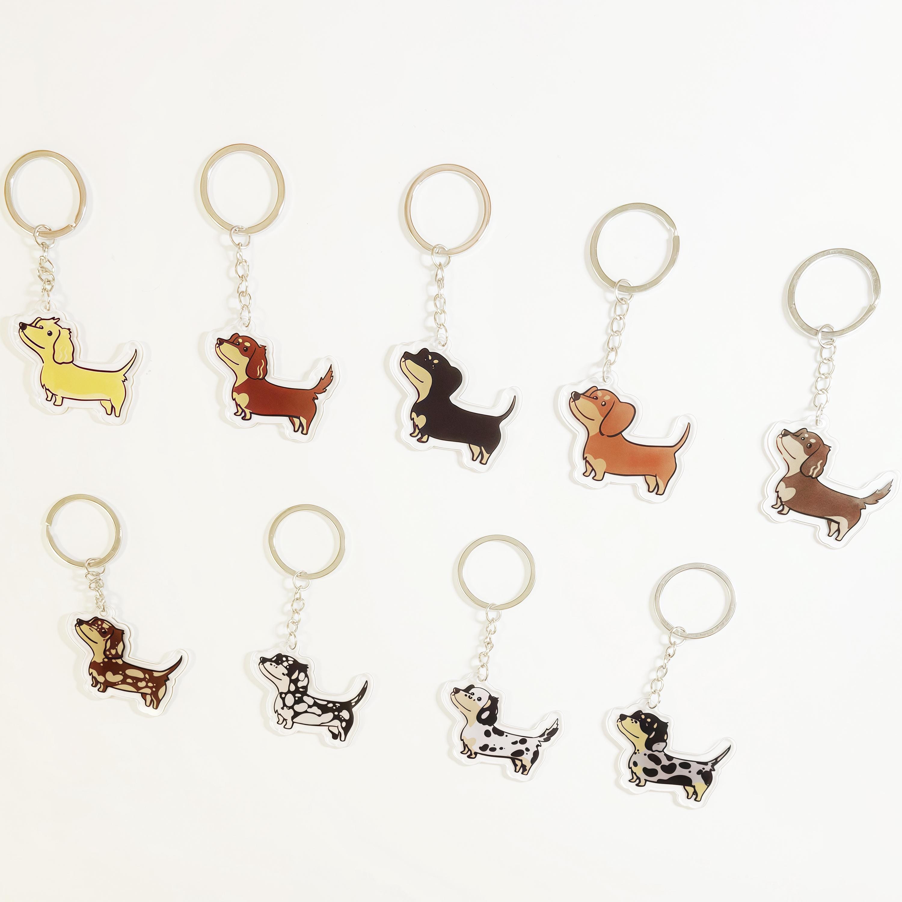 Handmade Brown Dachshund Keychain: Acrylic Wiener Dog Charm - Etsy