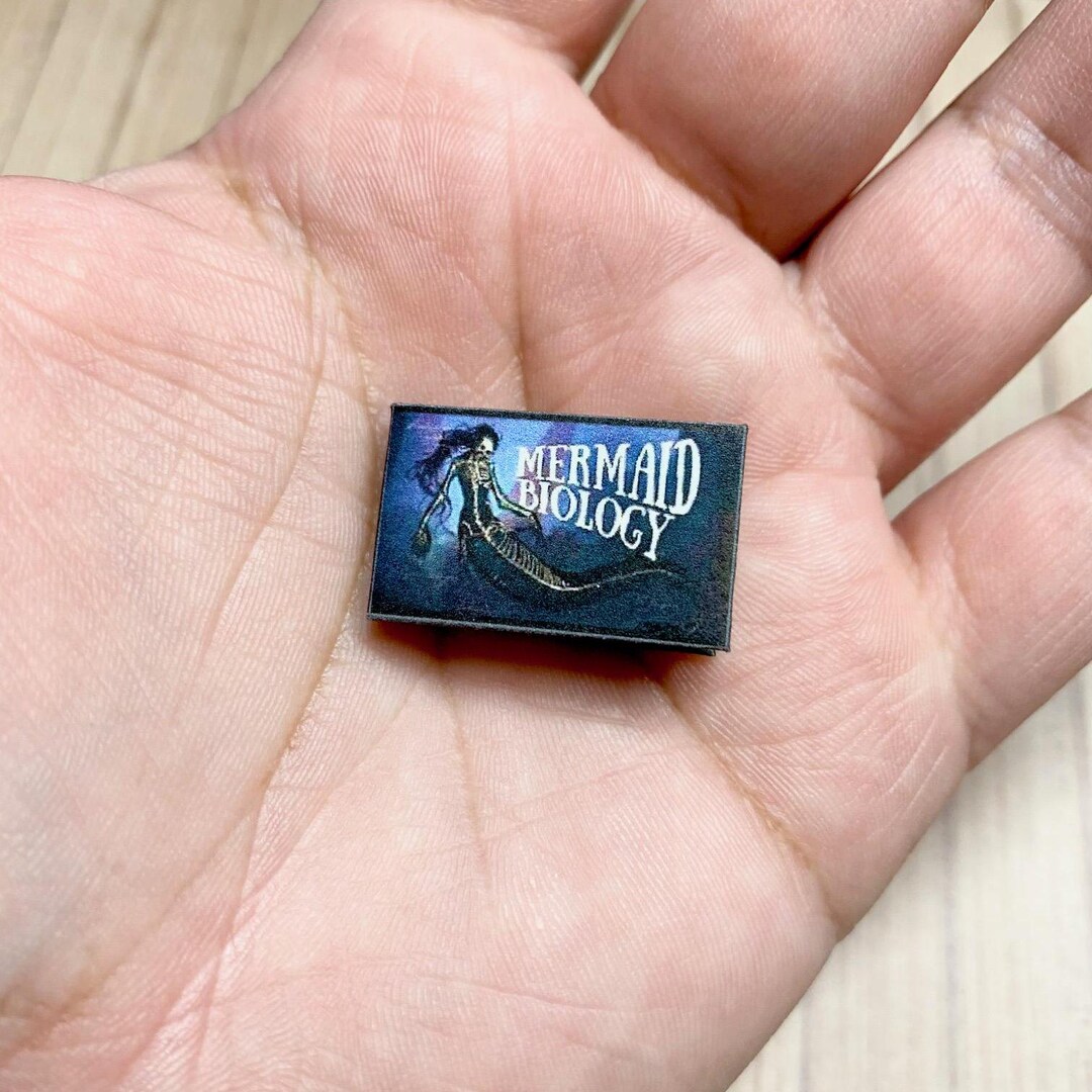 1:12 Scale Mermaid Biology Book. Dollhouse Miniature Book With Blank ...
