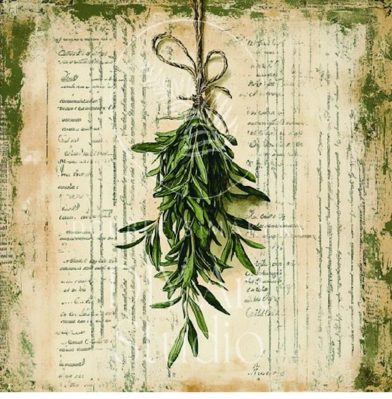 Rosemary Herb Bundle, Primitive Farmhouse, Instant Download, Printable ...