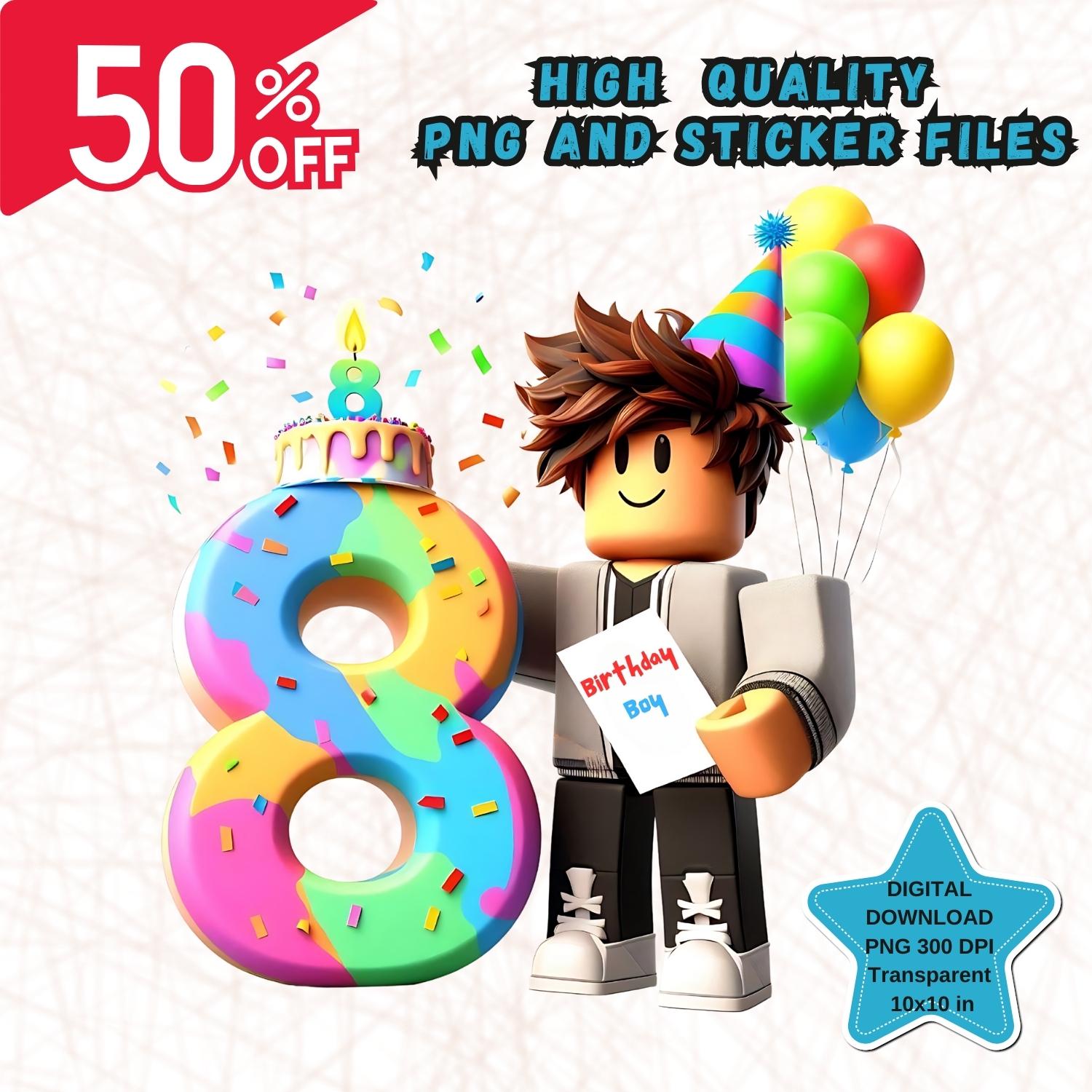 Roblox Birthday Png, Birthday Party Png , Birthday Boy Png, Sublimate ...