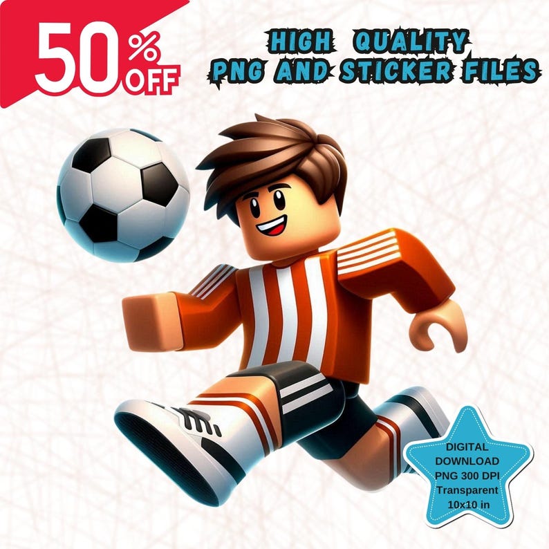 Roblox Soccer, Roblox Clipart Png, Instant Download, High Resolution ...