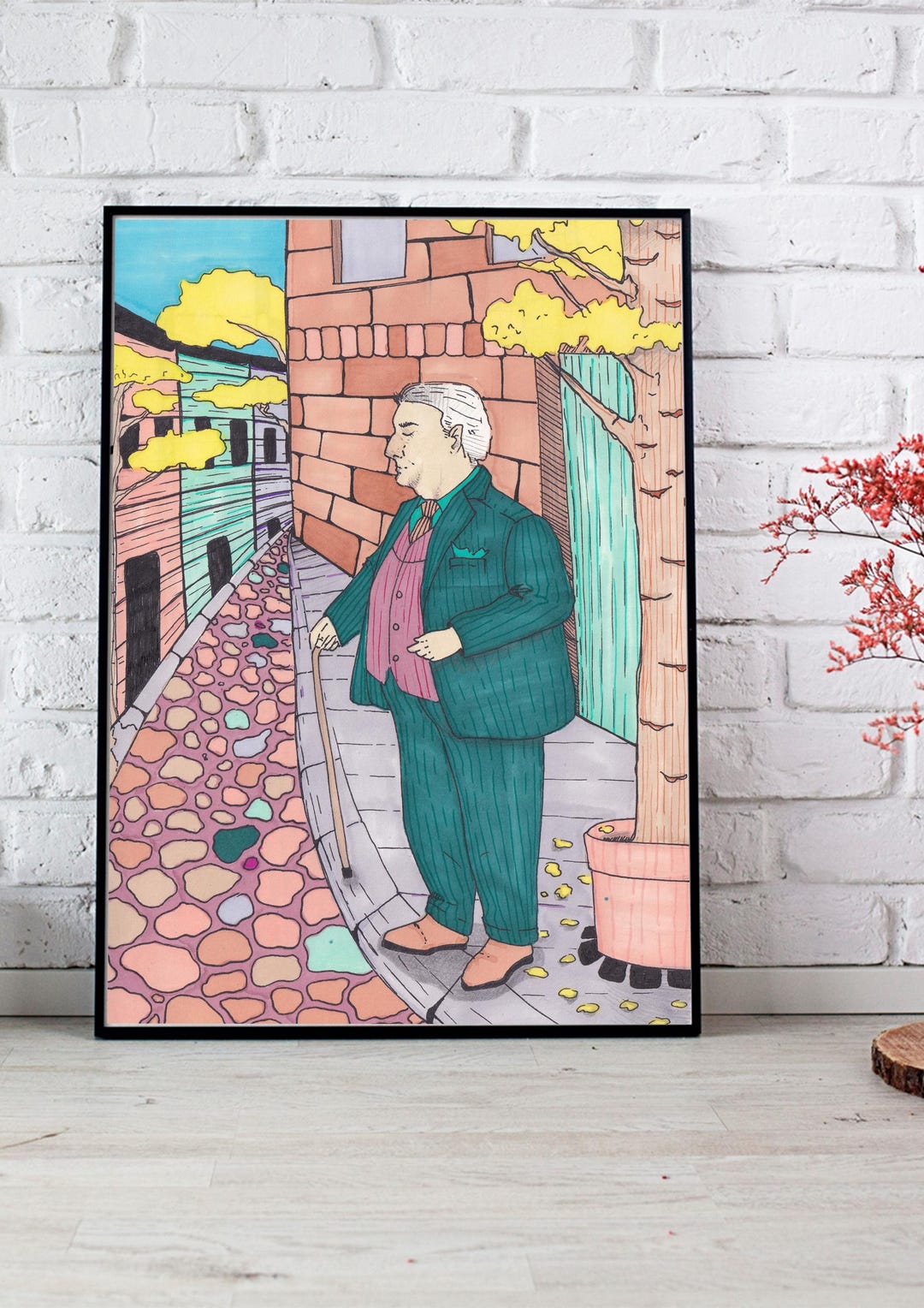 Original Art Print: "forced Perspective" | Colorful Illustration | A4 ...