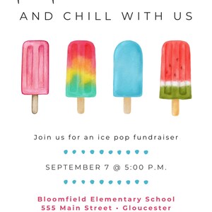 Ice Pop Party Flyer (digital Download) - Etsy