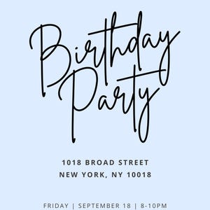 Demure Birthday Party Invitation Personalized, Customizable digital ...