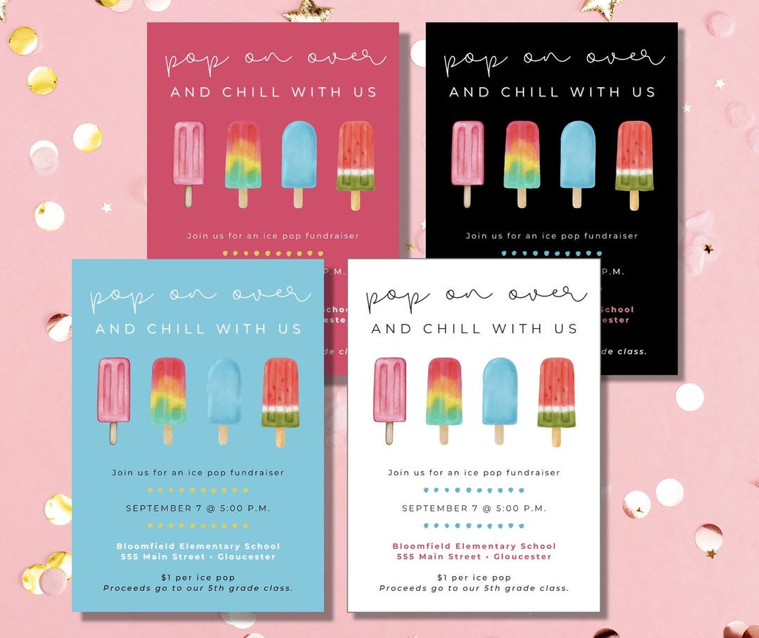Ice Pop Party Flyer (digital Download) - Etsy