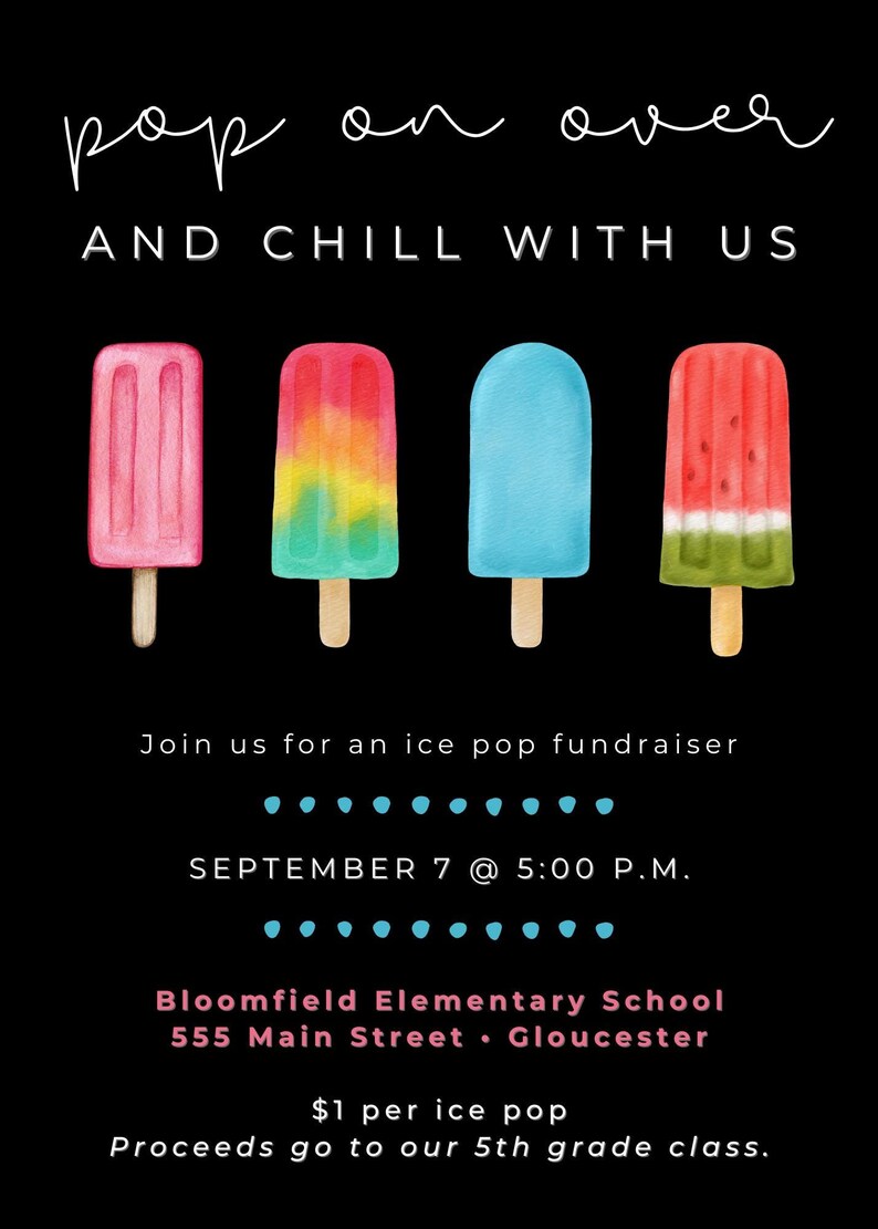 Ice Pop Party Flyer (digital Download) - Etsy