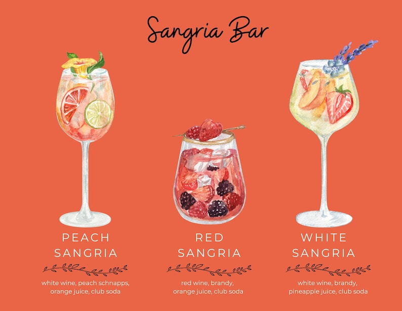 Sangria Bar Menu (digital Download) - Etsy