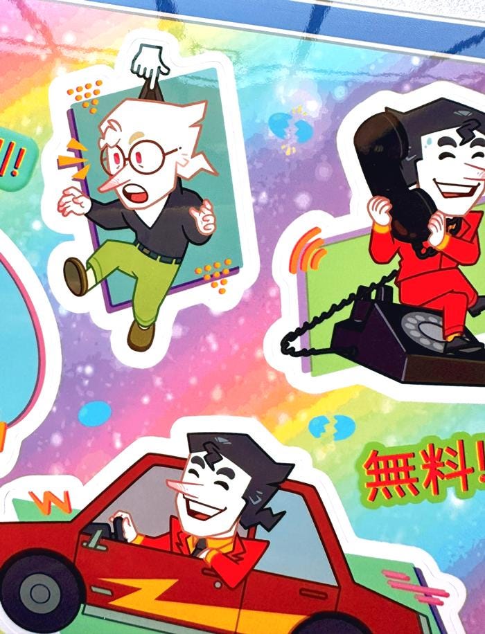 Spamton Big Shot and Addison Sticker Sheet - Etsy