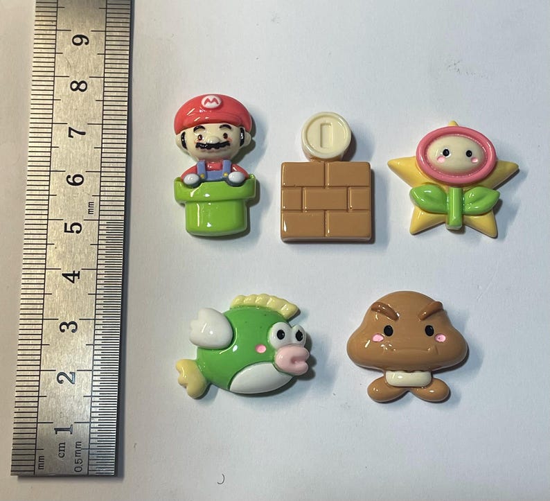 Super Mario Brothers Resin Charms - Etsy