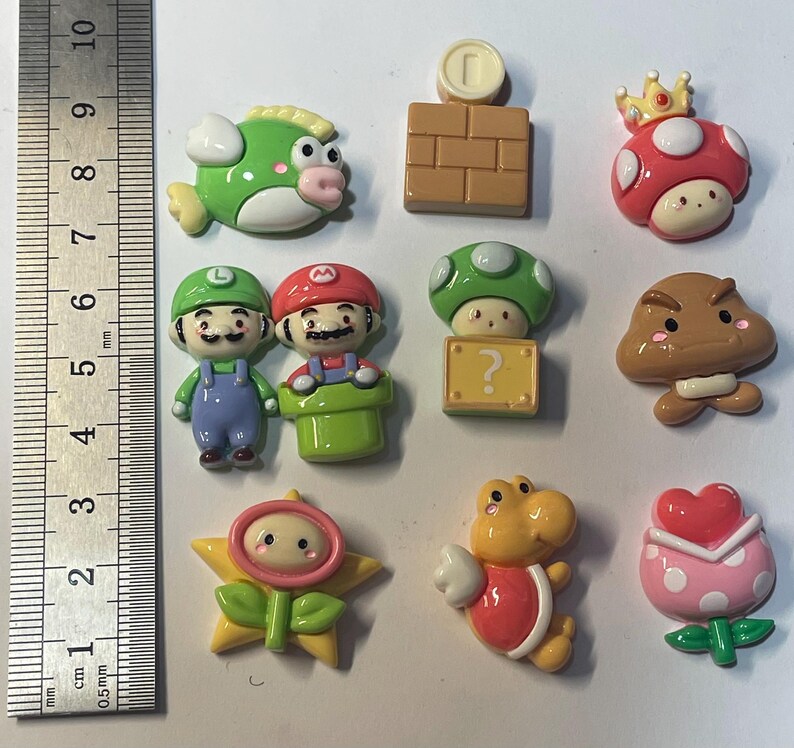 Super Mario Brothers Resin Charms - Etsy