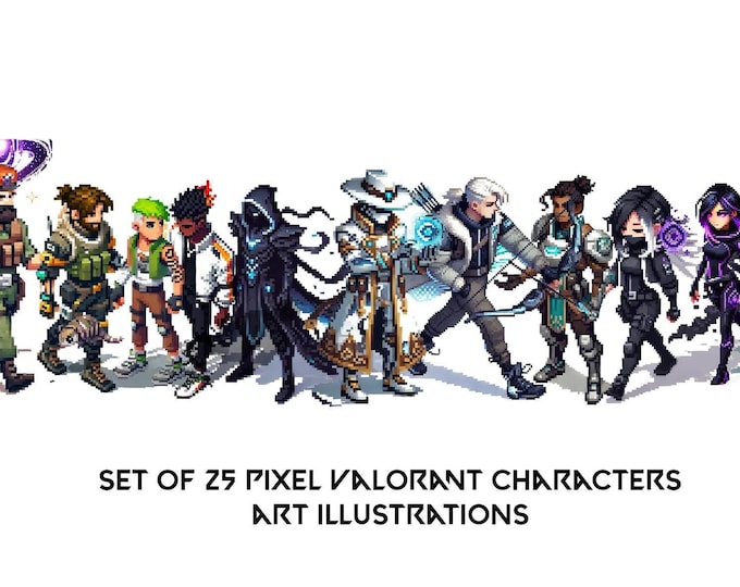 Valorant Pixel Agents PNG Bundle, PNG Files, Pixel Art, Valorant Art ...