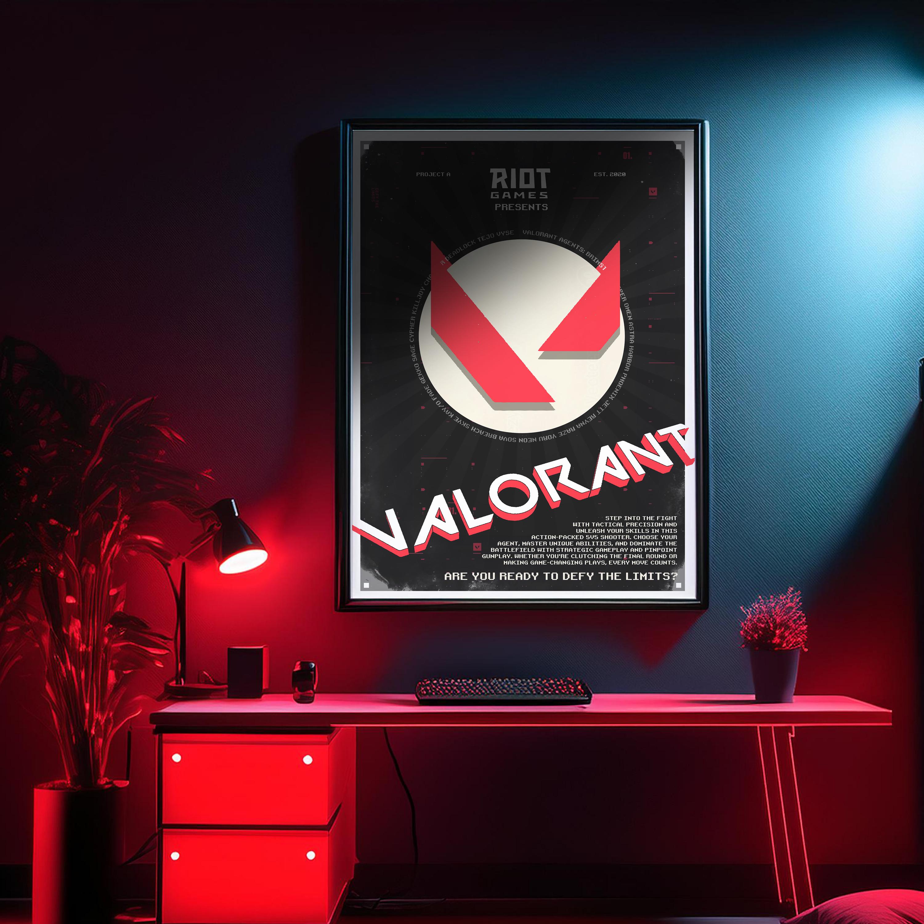 Valorant Poster Retro Gaming Style Digital Download, High Quality Riot ...
