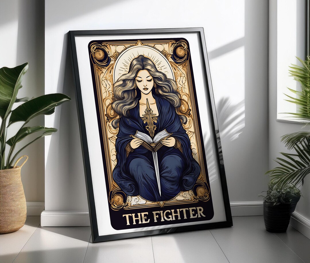 The Fighter Tarot Card PNG, Reading Dark Academia Design, Book Lover ...