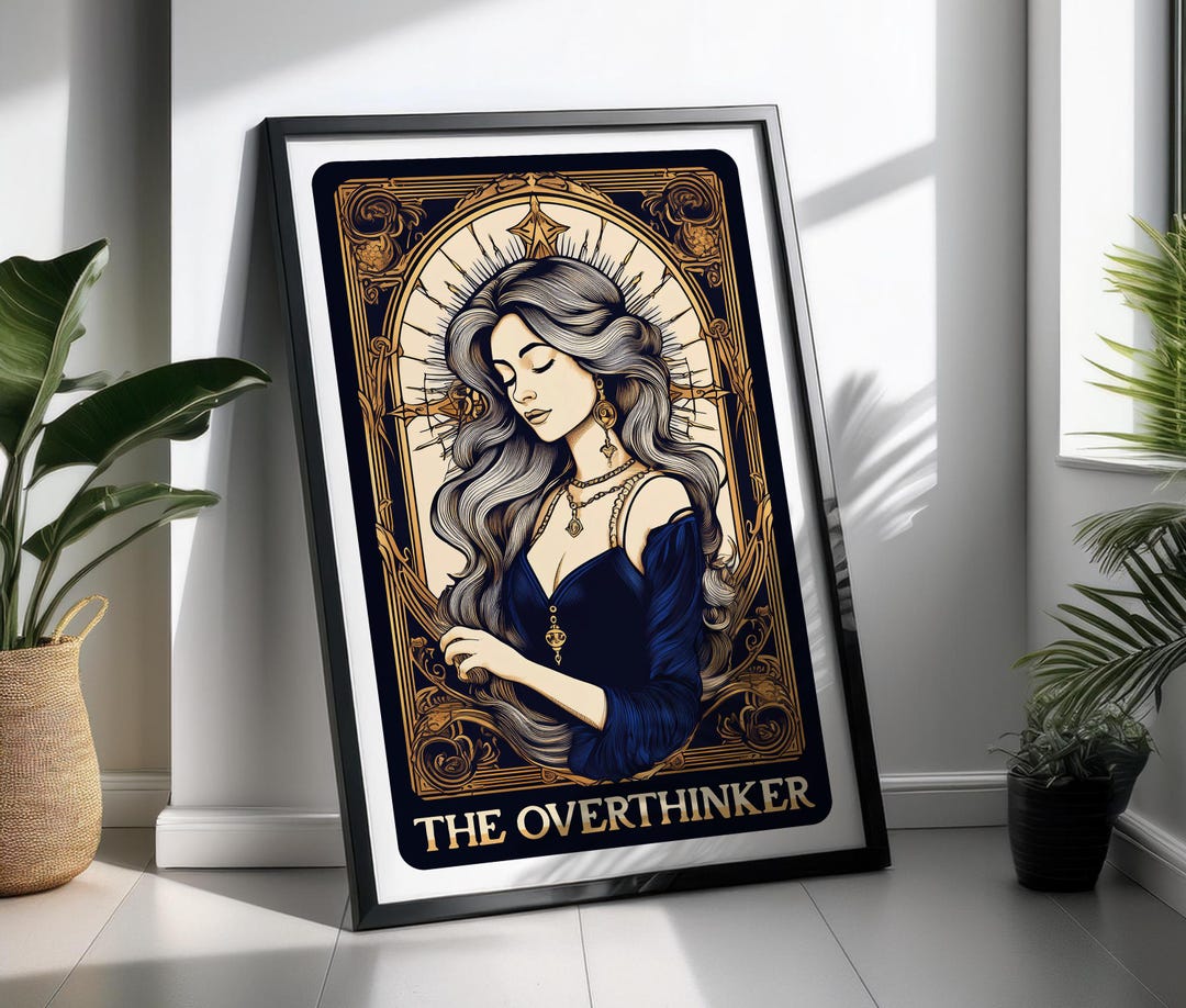 The Overthinker Tarot Card PNG, Reading Dark Academia Design, Book ...