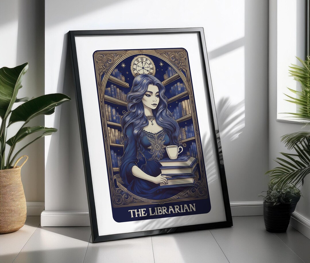 The Librarian Tarot Card PNG, Reading Dark Academia Design, Book Lover ...