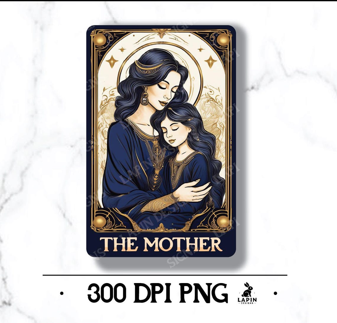 The Mother Daughter Tarot Card PNG, Reading Dark Academia Design, Book ...