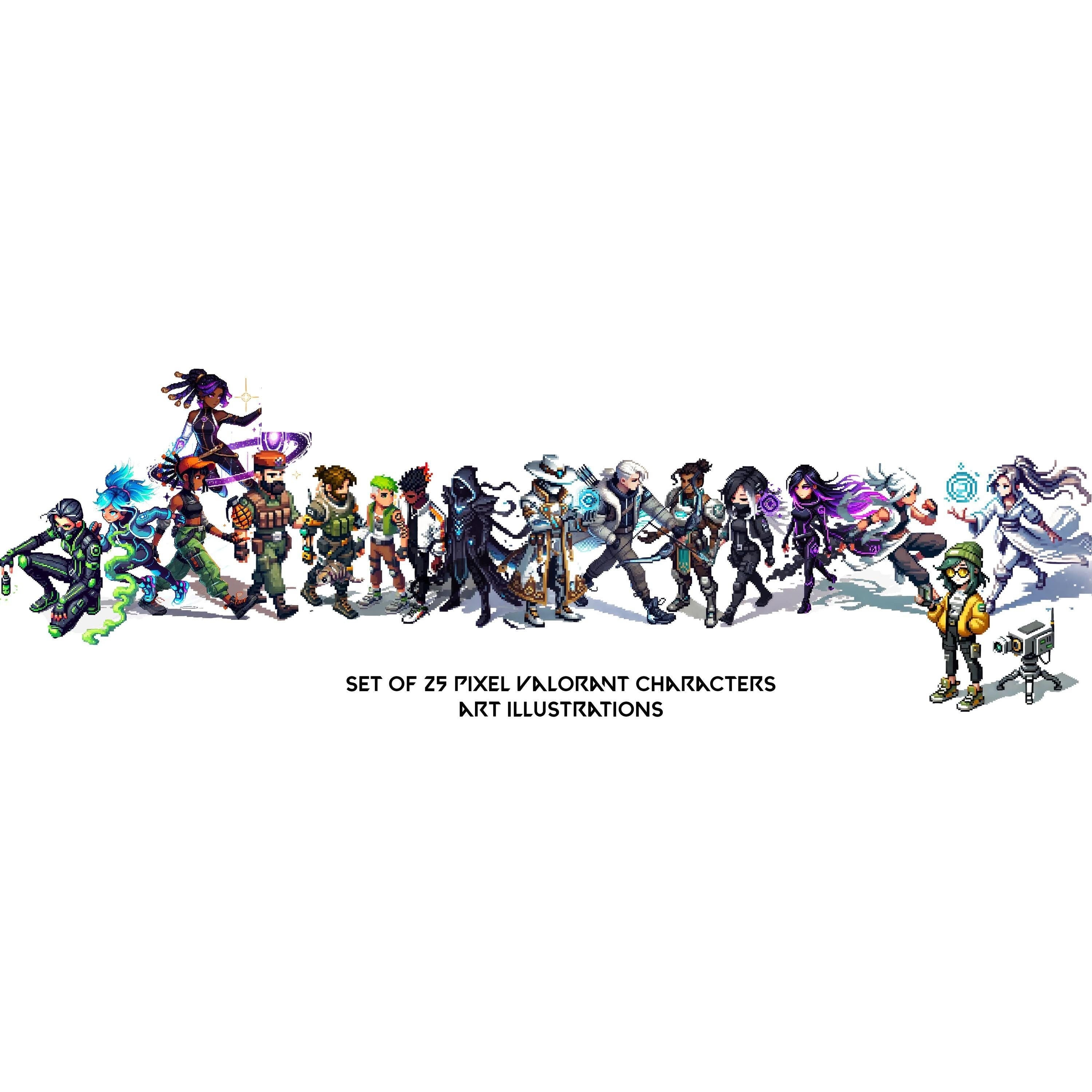 Valorant Pixel Agent PNG Bundle - 17 High-quality Pixel Art Files ...