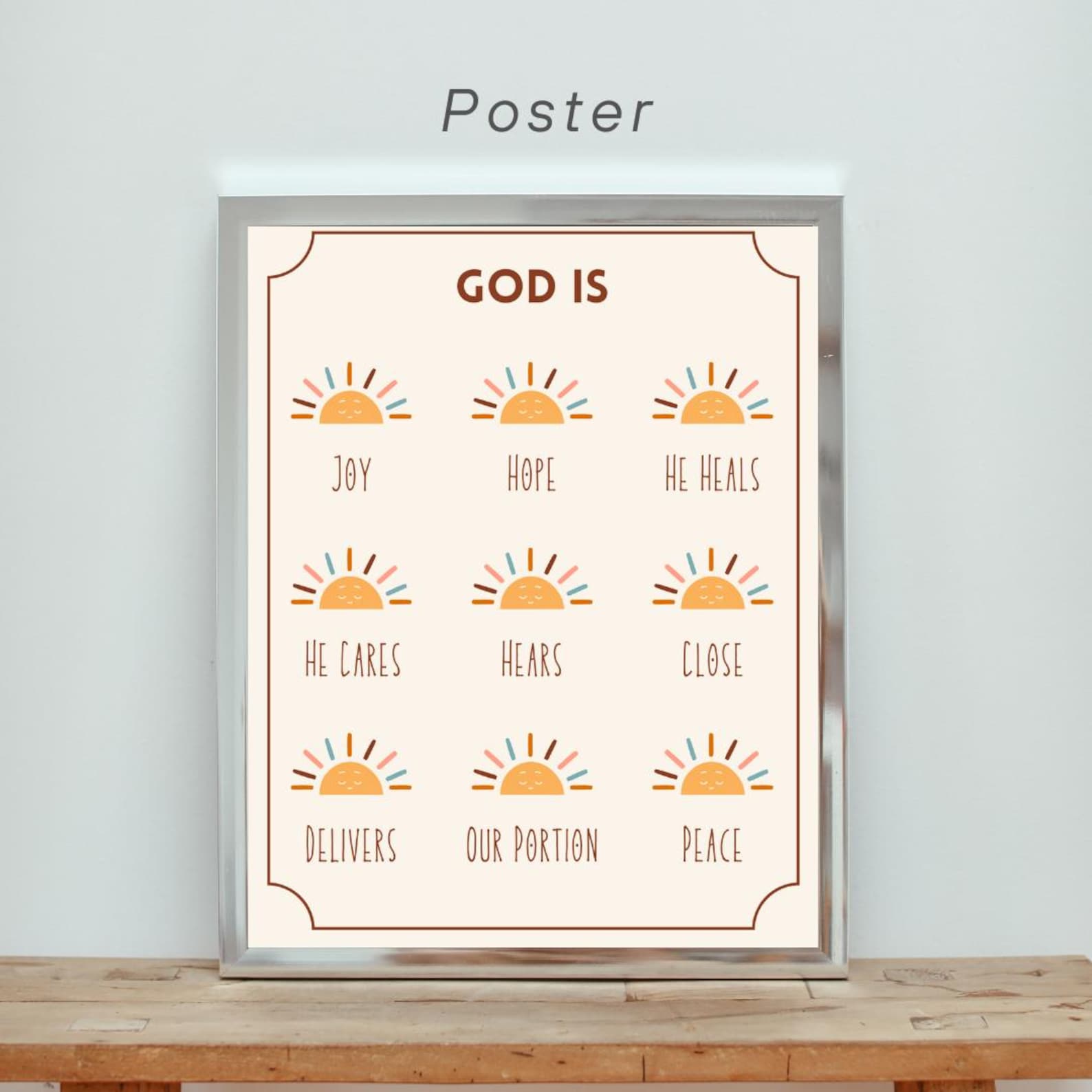 God Is" Inspirational Christian Digital Wall Art - Bible Verse ...