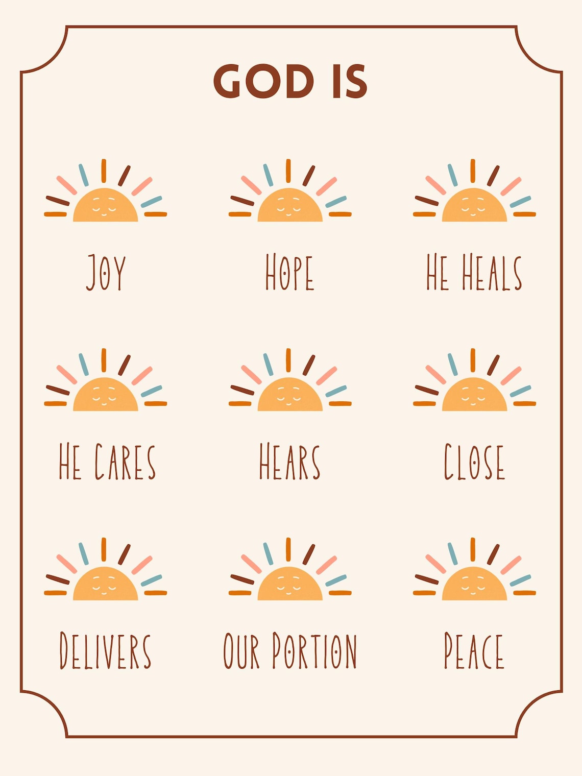 God Is" Inspirational Christian Digital Wall Art - Bible Verse ...