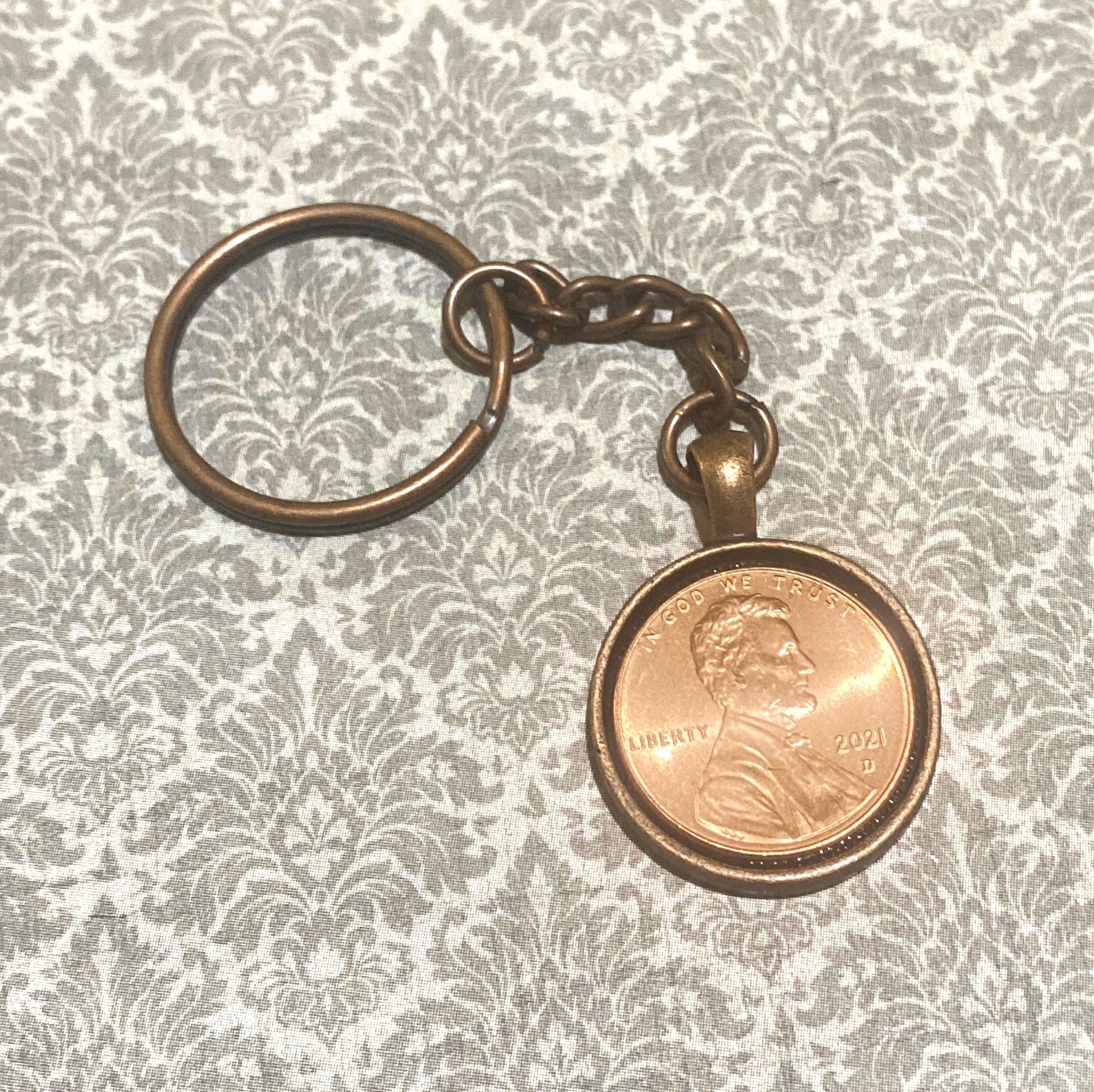 Penny Birth Year Key Chain Keyring Made From Your Choice of - Etsy