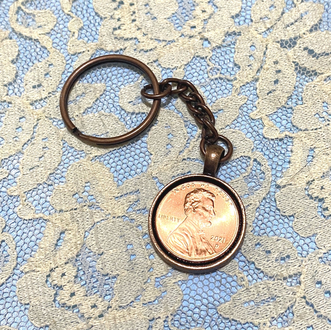 Penny Birth Year Key Chain Keyring Made From Your Choice of - Etsy