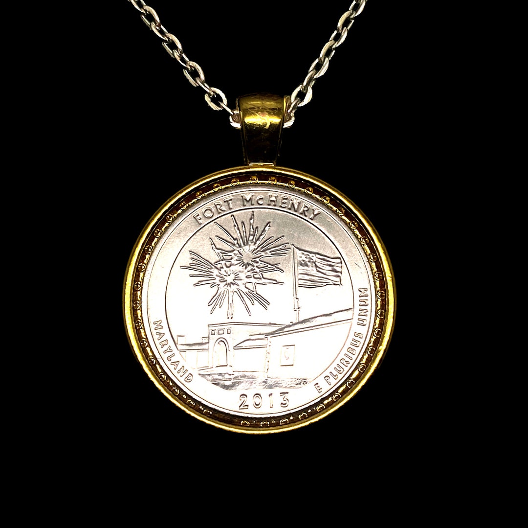 Fort Mchenry National Monument Shrine Coin Pendant Necklace Quarter ...