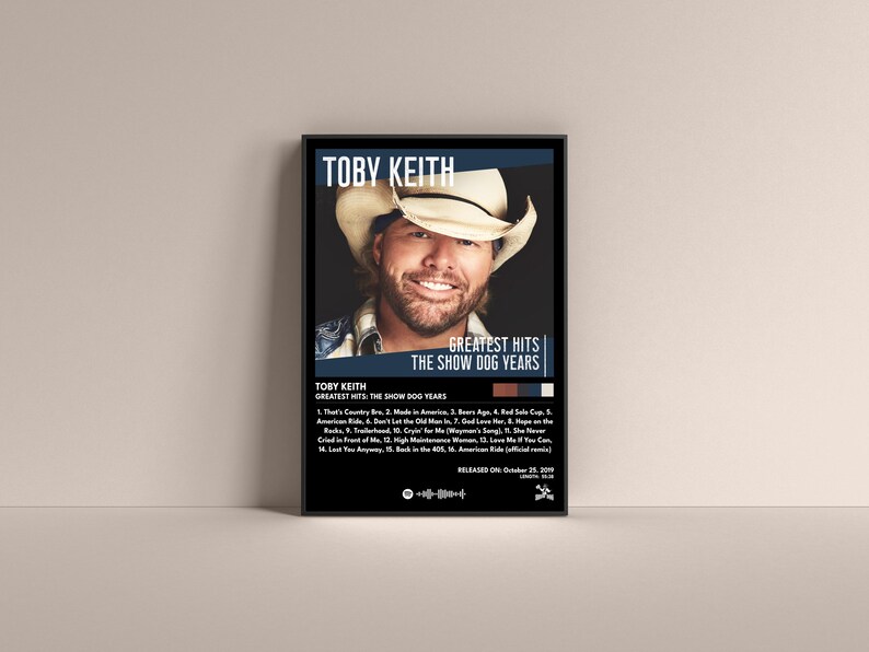 Toby Keith Greatest Hits: the Show Dog Years Poster, Toby Keith Gift ...