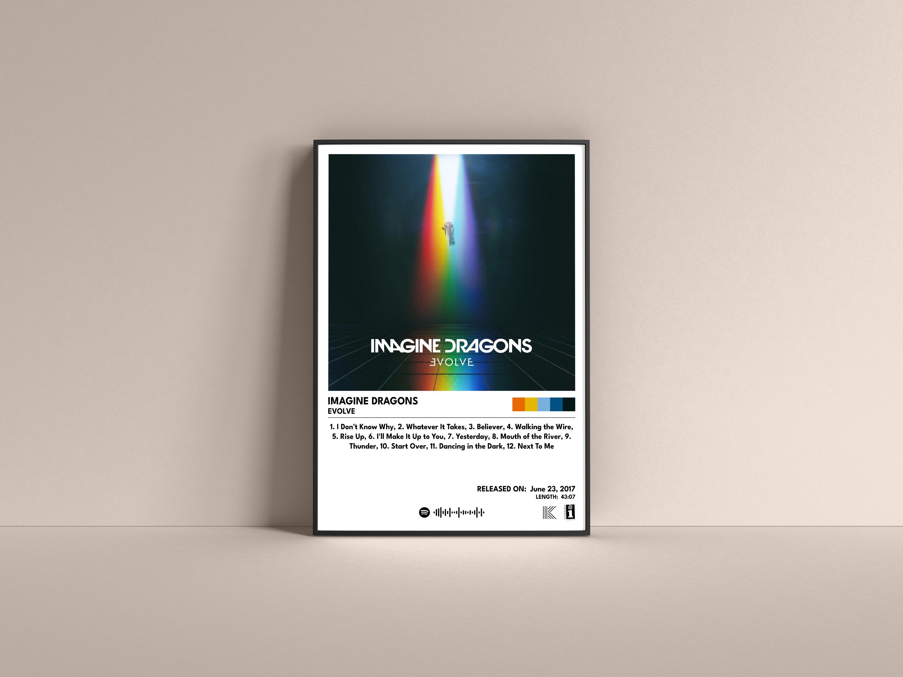 Imagine Dragons Evolve Poster, Imagine Dragons Gift Poster, Imagine ...
