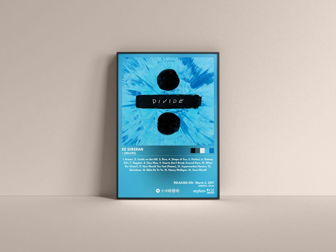 Ed Sheeran divide Poster, Ed Sheeran Gift Poster, Ed Sheeran divide ...