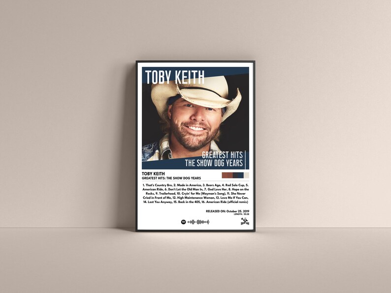 Toby Keith Greatest Hits: the Show Dog Years Poster, Toby Keith Gift ...